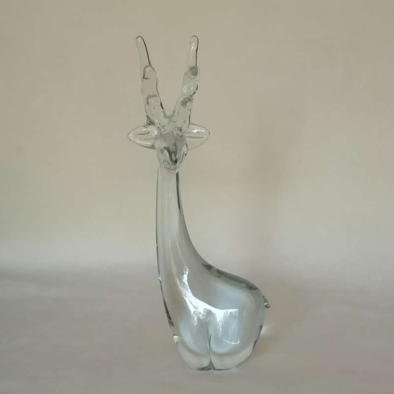 Vintage glazen beeld gazelle / hert vm Balos Glass - Bij-Ma-Ria ...